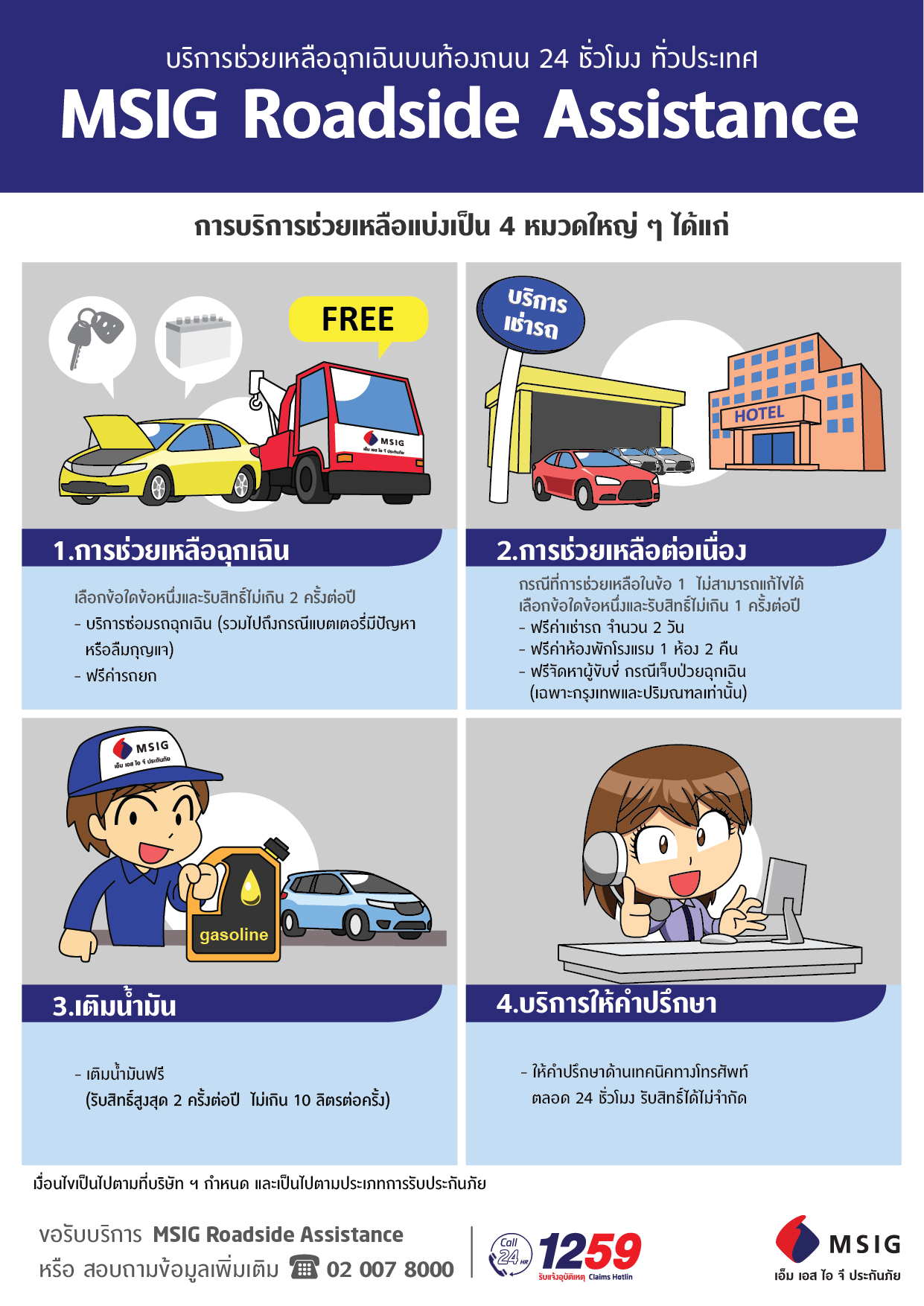 เรียกร้องสินไหมทดแทนประกันภัยรถยนต์ | MSIG
